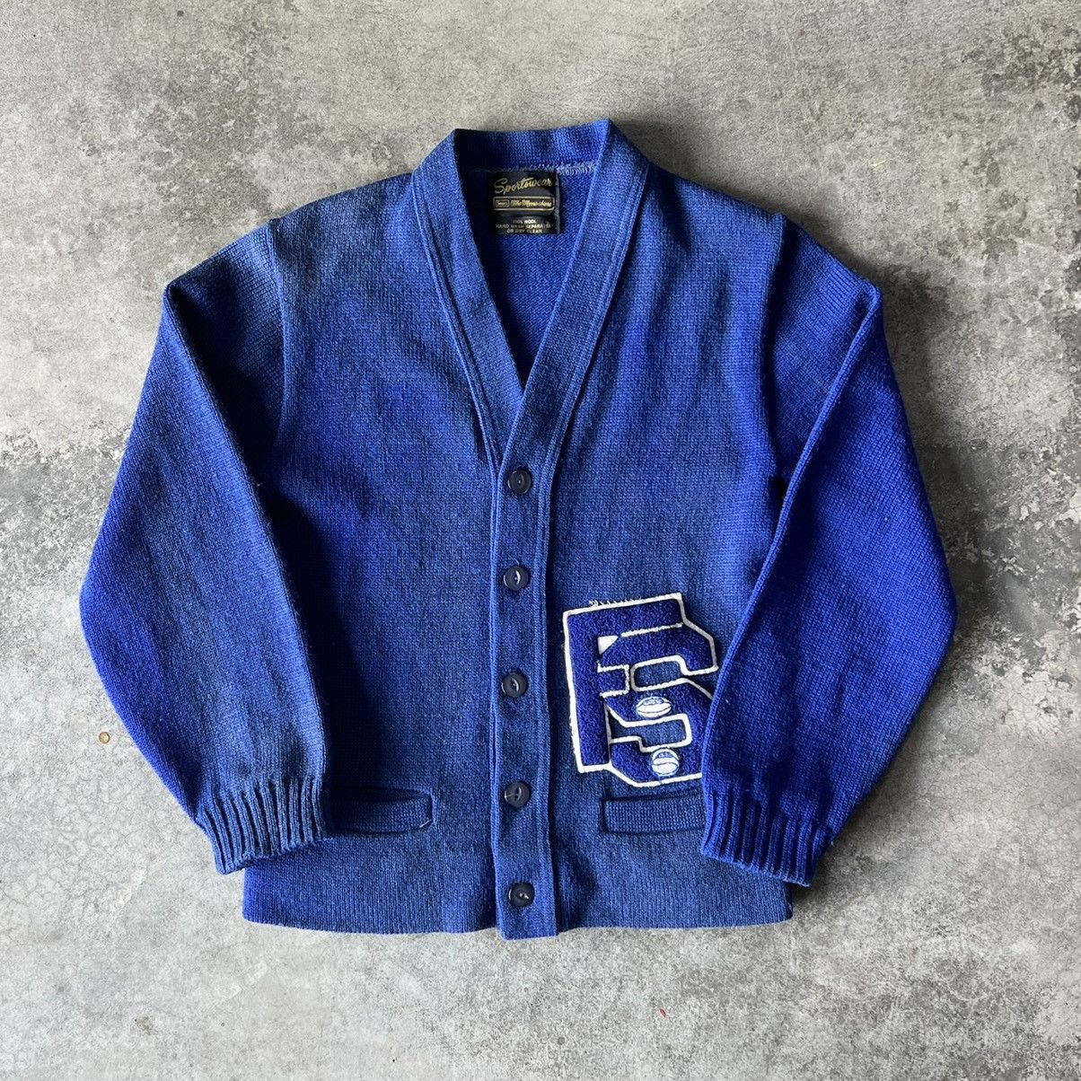 Vintage Wool Blue Vintage Varsity Letterman Cardigan | Grailed