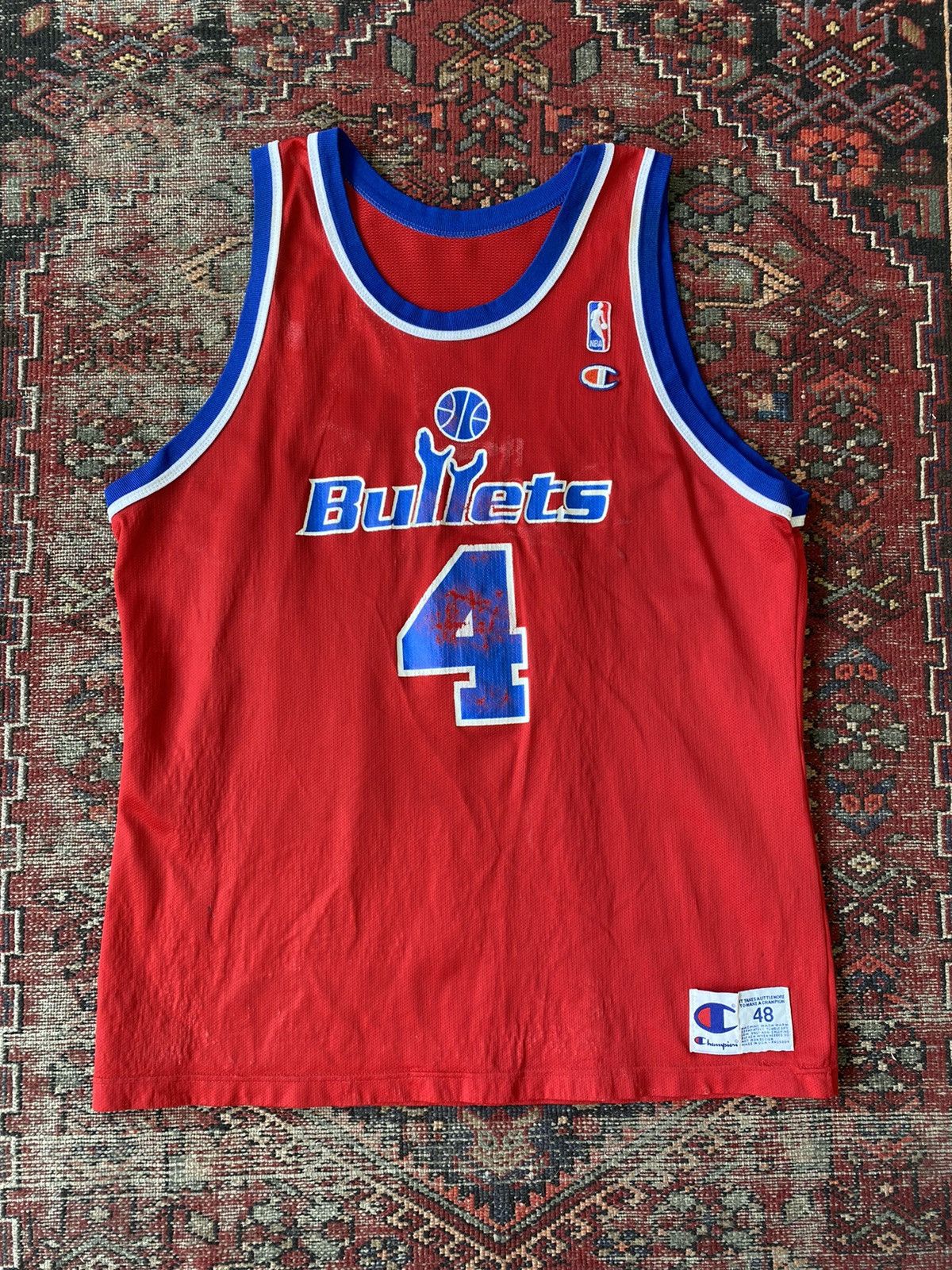 Vintage Vintage 90s NBA Bullets Chris Webber champion jersey | Grailed