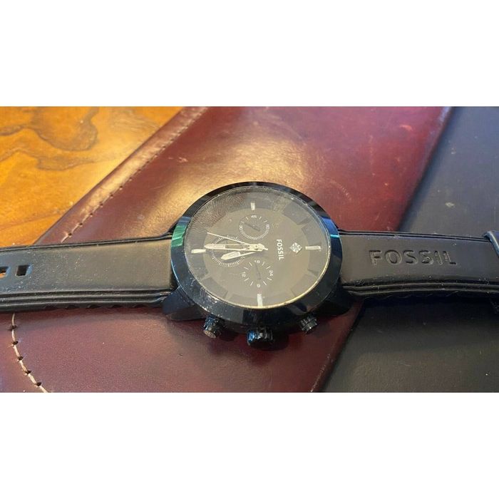 Fossil Men's 45mm Black Metal Case Fossil Watch, FS-4619, WR | Grailed