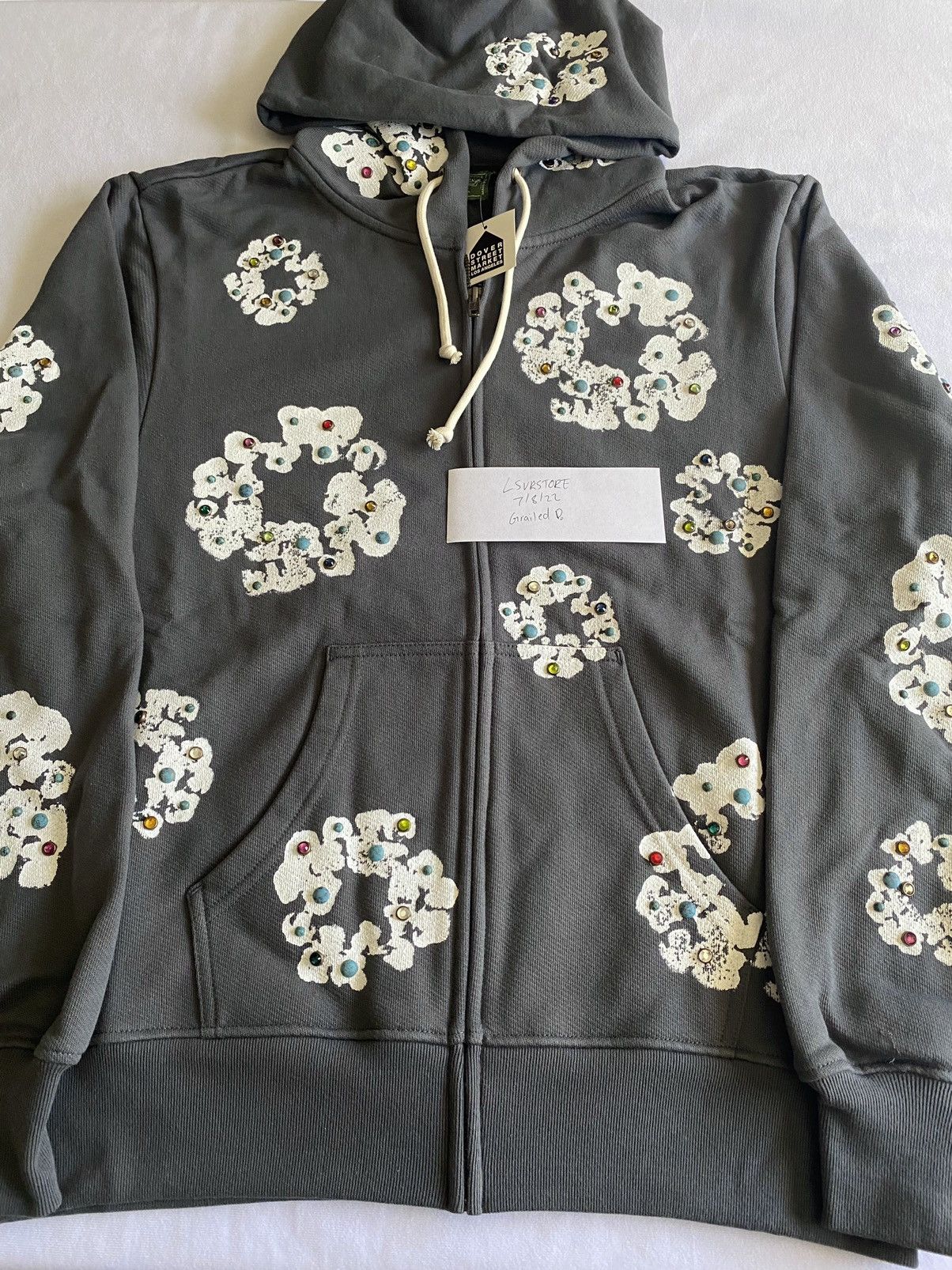 DENIM TEARS Rhinestone Cotton Wreath Zip Hoodie XLARGE | Grailed