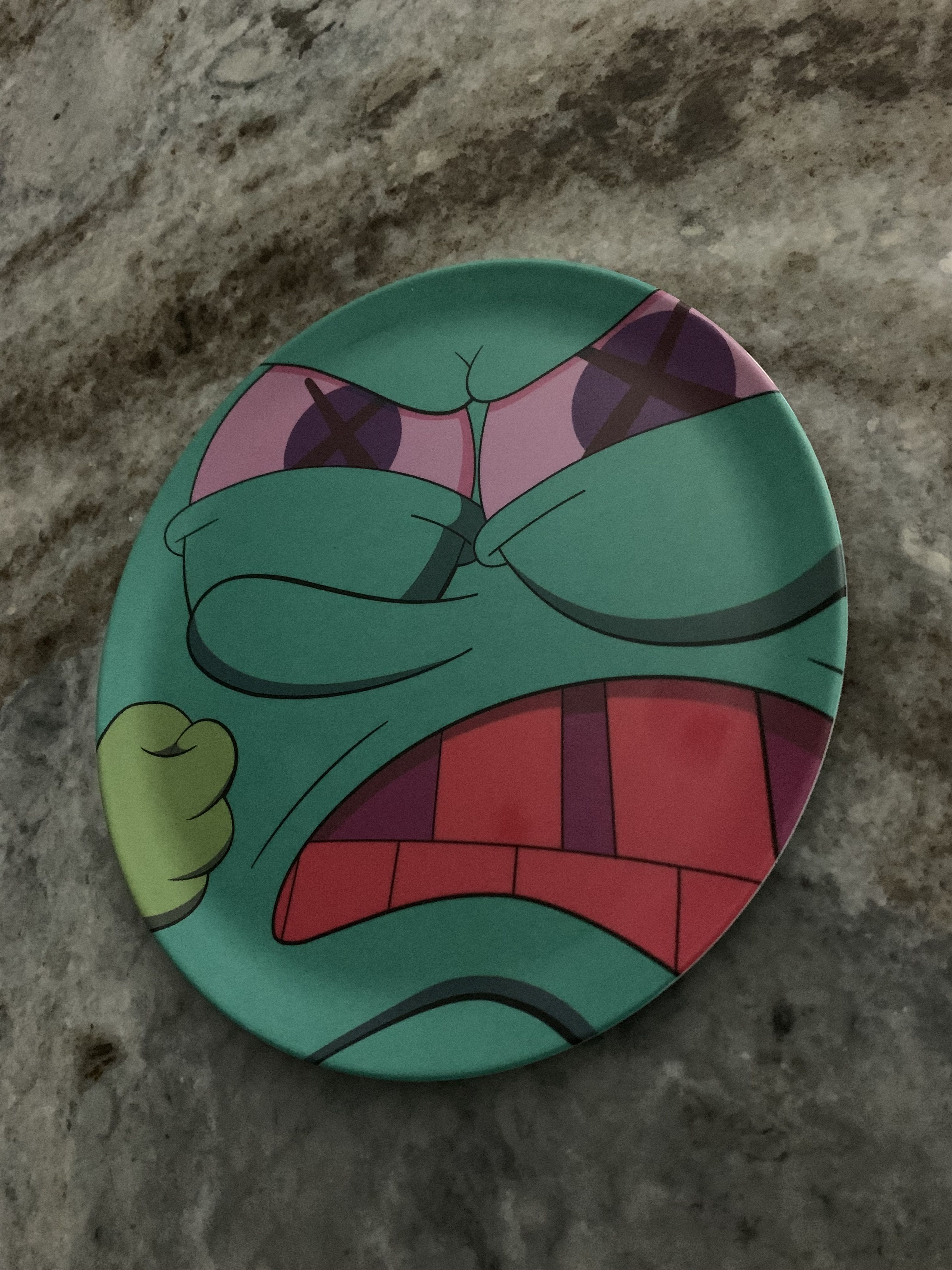 Kaws Deadstock OriginalFake SpongeBob Plate RARE | Grailed