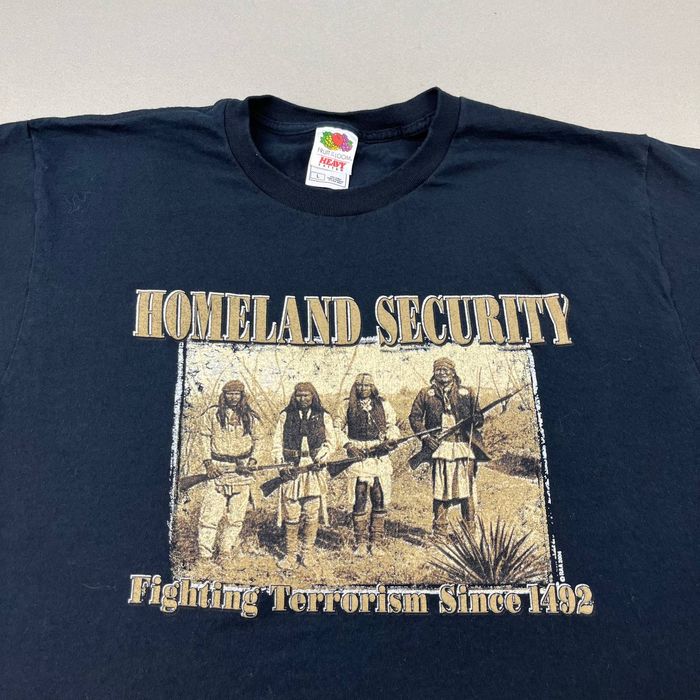 Vintage Vintage Homeland Security T-Shirt Large Native American 2004 ...