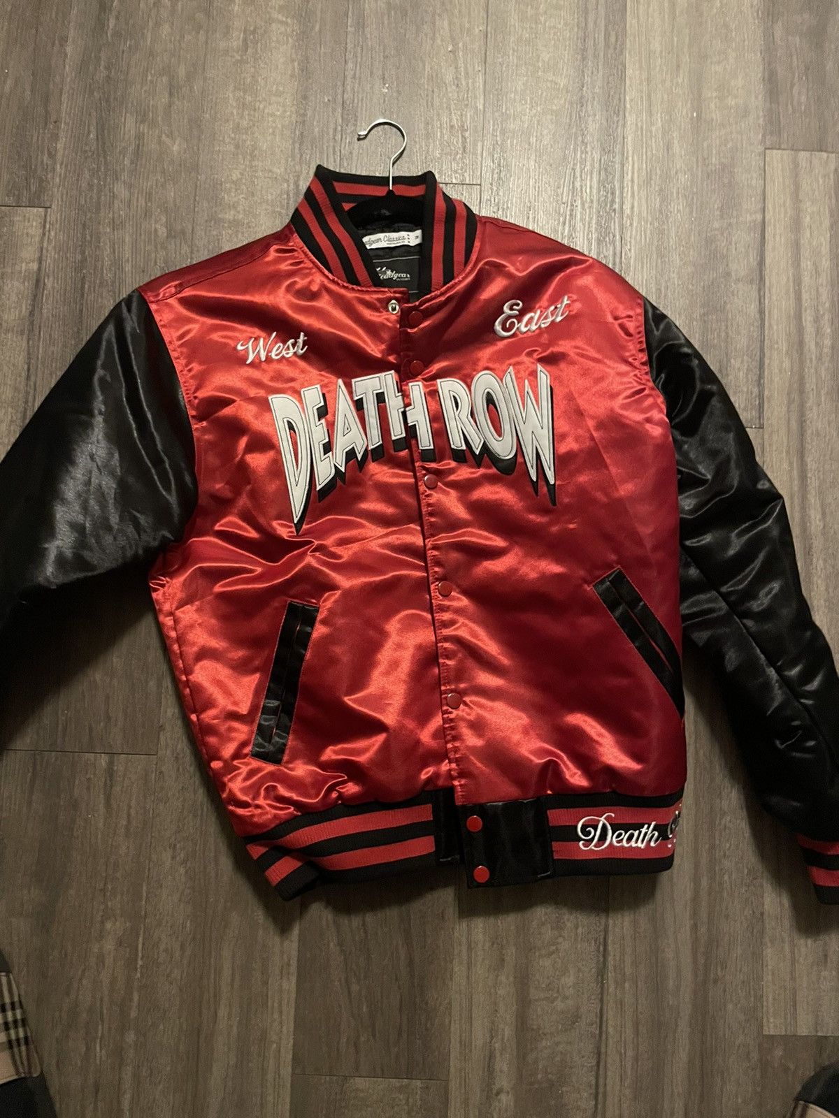 Streetwear death row black and red bomber jacket | Grailed