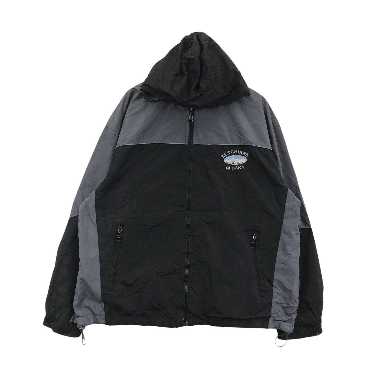 Vintage Vtg 90’ KETCHIKAN ALASKA USA Winter Jacket Hoodie Windbreake ...