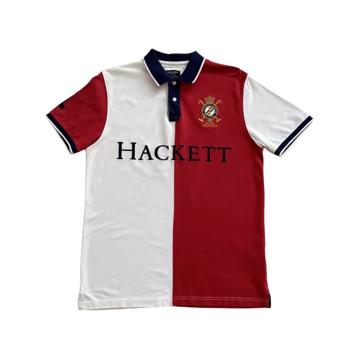 Hackett Mens Hackett London Beach Polo Shirt Club Red & White | Grailed