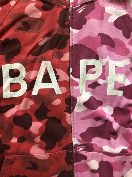 Bape Nigo bape split camo full zip hoodie | Grailed