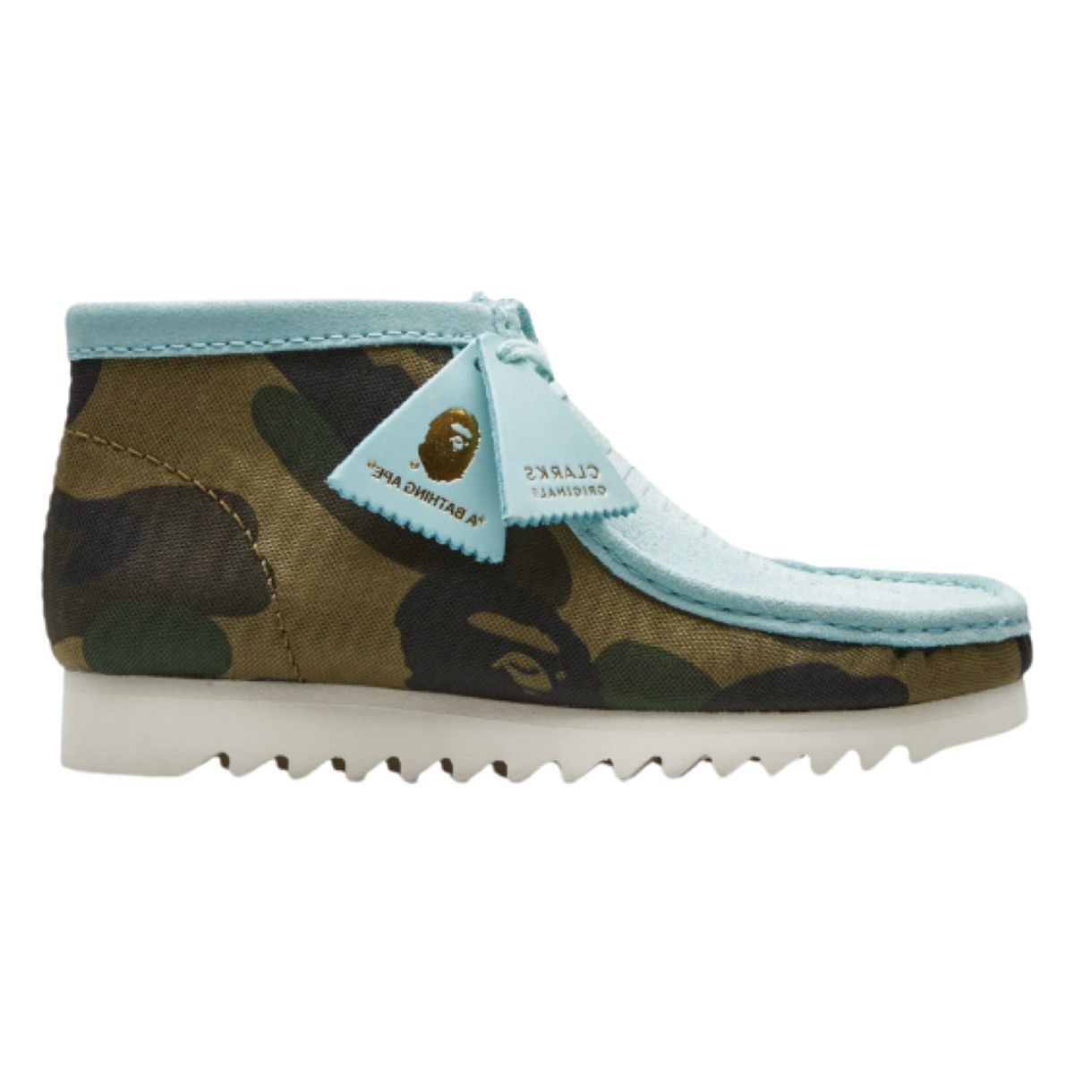 Bape Bape x Clarks Originals Wallabee Light Blue Combi 2020 | Grailed