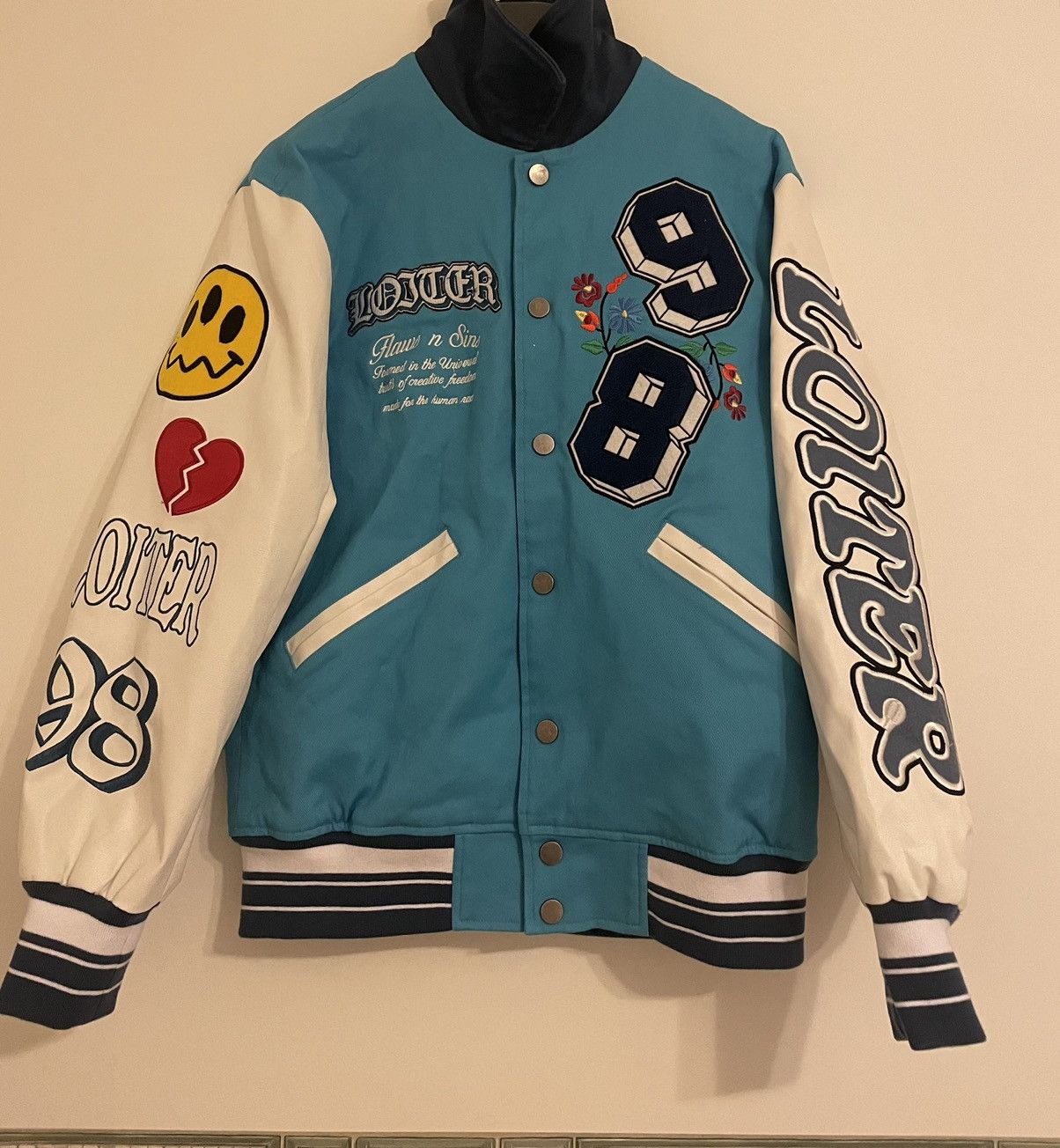Streetwear Loiter Flaws Varsity Jacket | Grailed