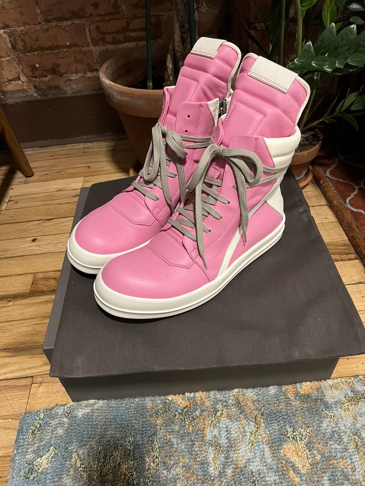 Rick Owens BNIB Rick Owens pop pink geobaskets | Grailed