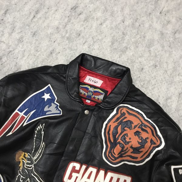 Archival Clothing Vintage Jeff Hamilton NFL Team Patches Jacket | Grailed
