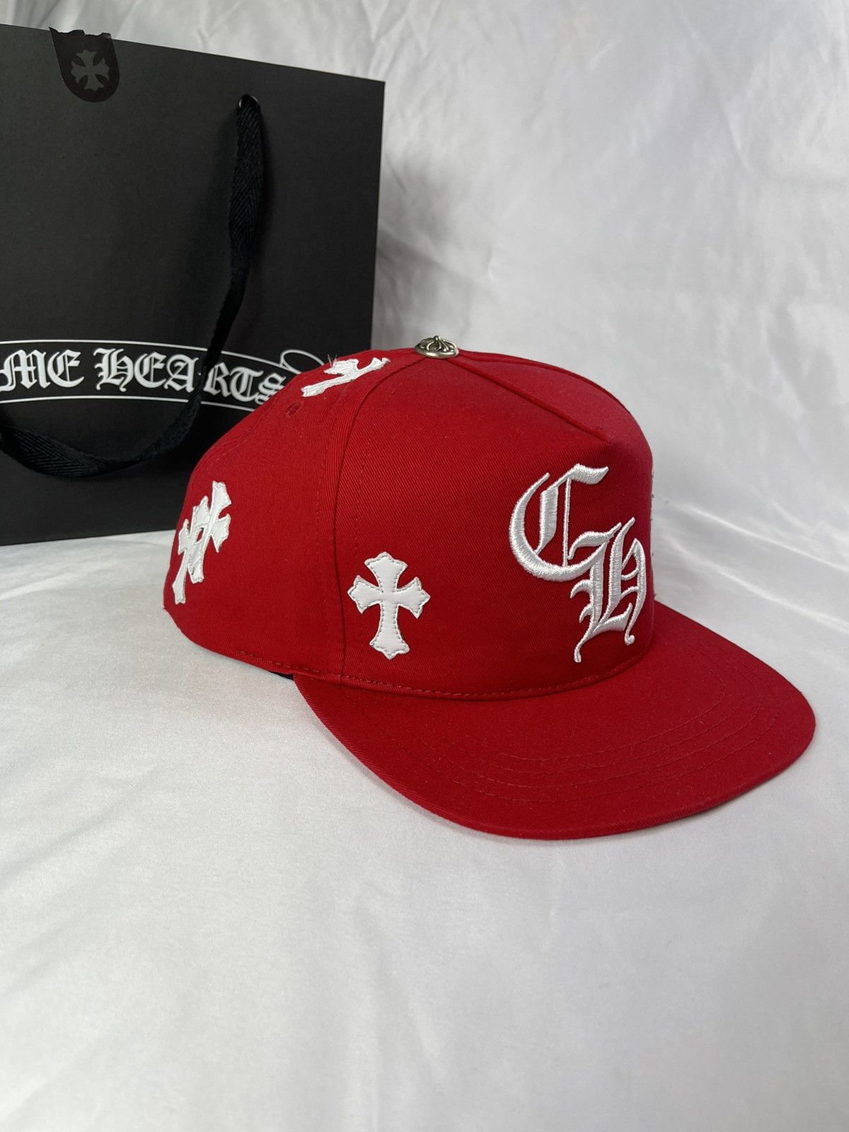 Chrome Hearts Chrome Hearts Cross Patch Hat Red | Grailed