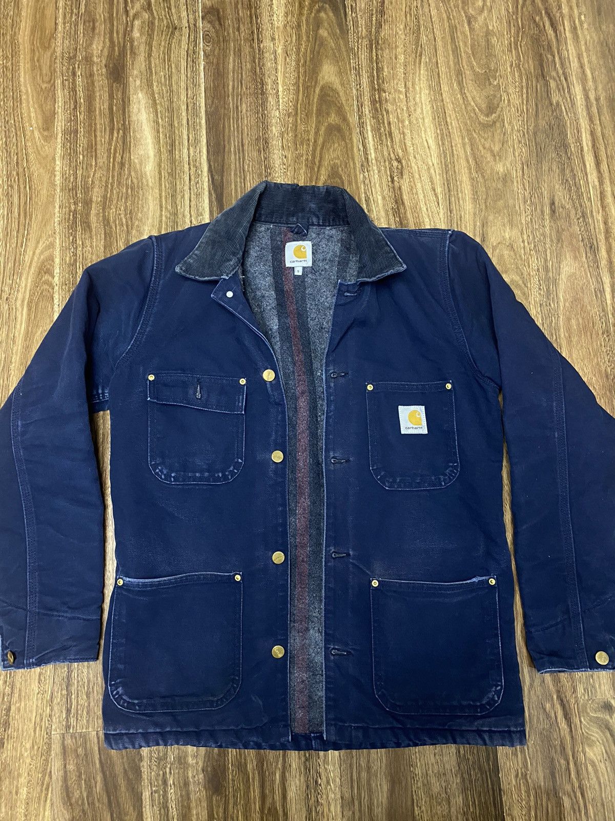 Carhartt × Vintage Navy Carhartt vintage jacket chore coat distress ...