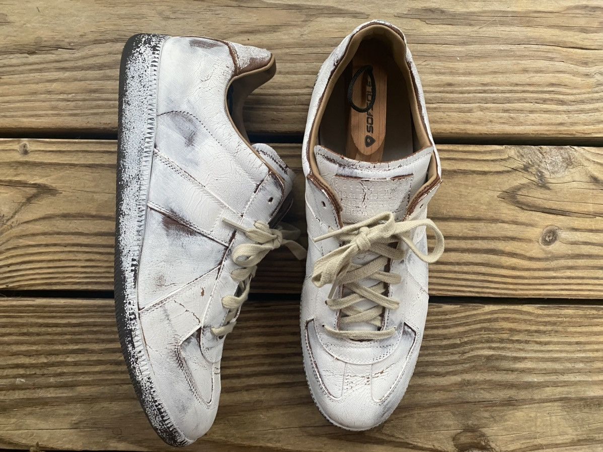 Maison Margiela Margiela Paint Crack Brown White GAT low designer ...