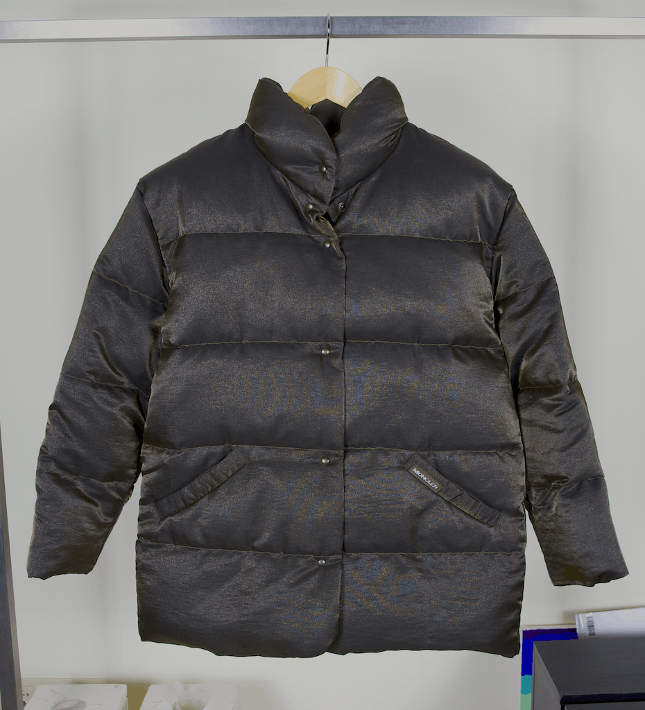 Moncler VINTAGE WMNS PUFFER WITH GOLDEN GLITTER | Grailed