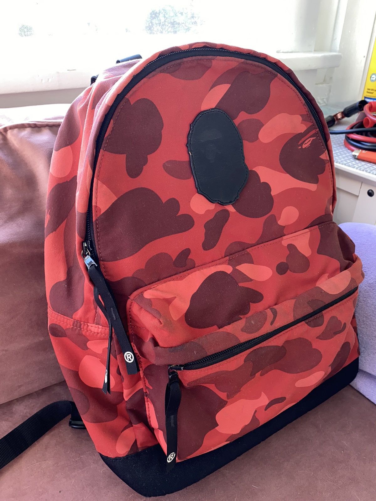 Bape 2006 RED BAPE STA CAMO BACK PACK BAPE BAG | Grailed