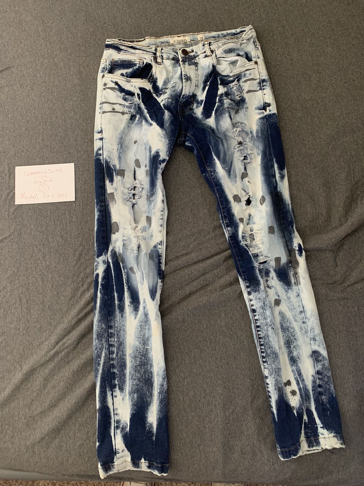 Distressed Denim FWRD Denim Distress denim jeans | Grailed