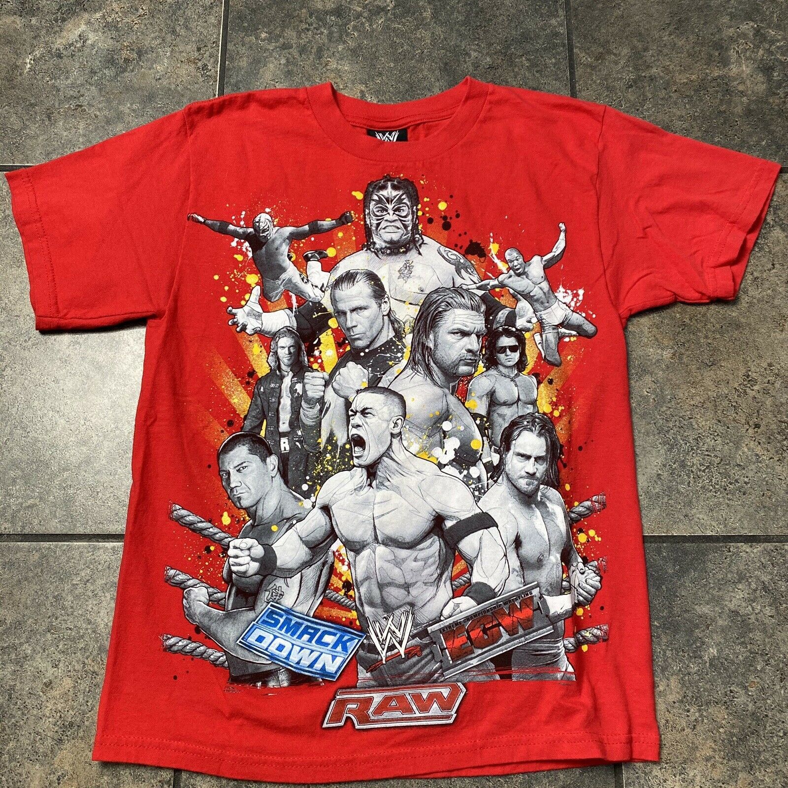 Wwe 2007 Boys/Kids WWE RAW Smack Down Short Sleeve T-Shirt Size Medium ...
