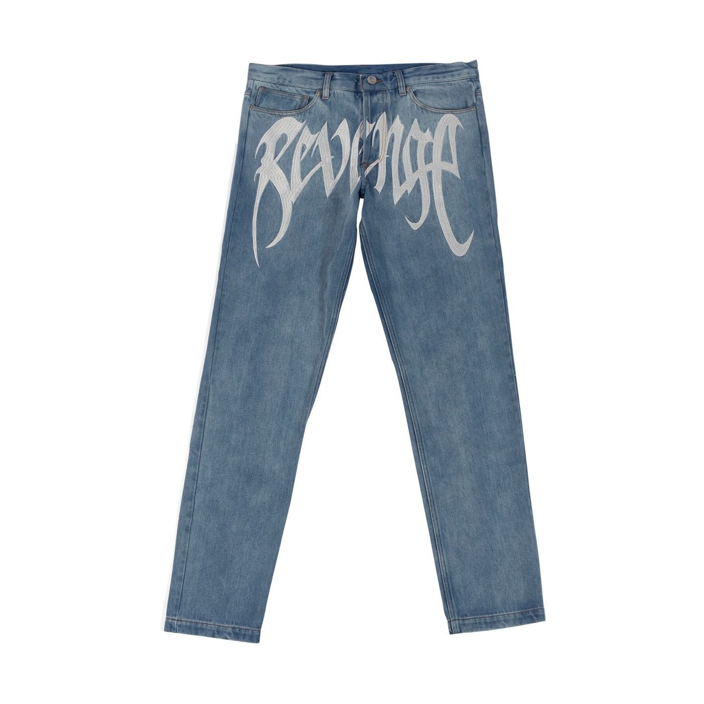 Revenge Revenge Jeans Blue Denim Embroidered | Grailed