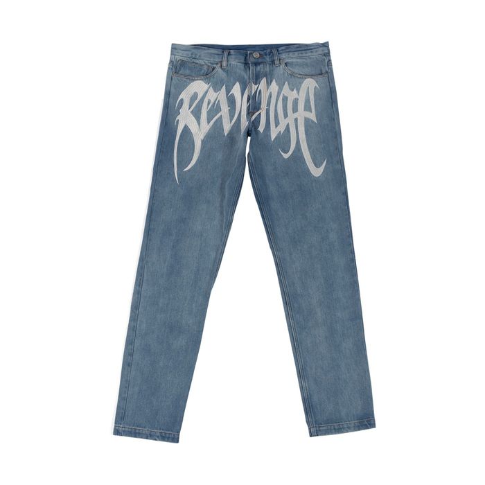 Revenge Revenge Jeans Blue Denim Embroidered | Grailed