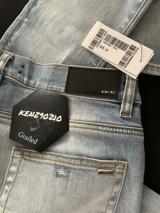 Amiri AMIRI Water Color Logo Denim Skinny Jeans | Grailed