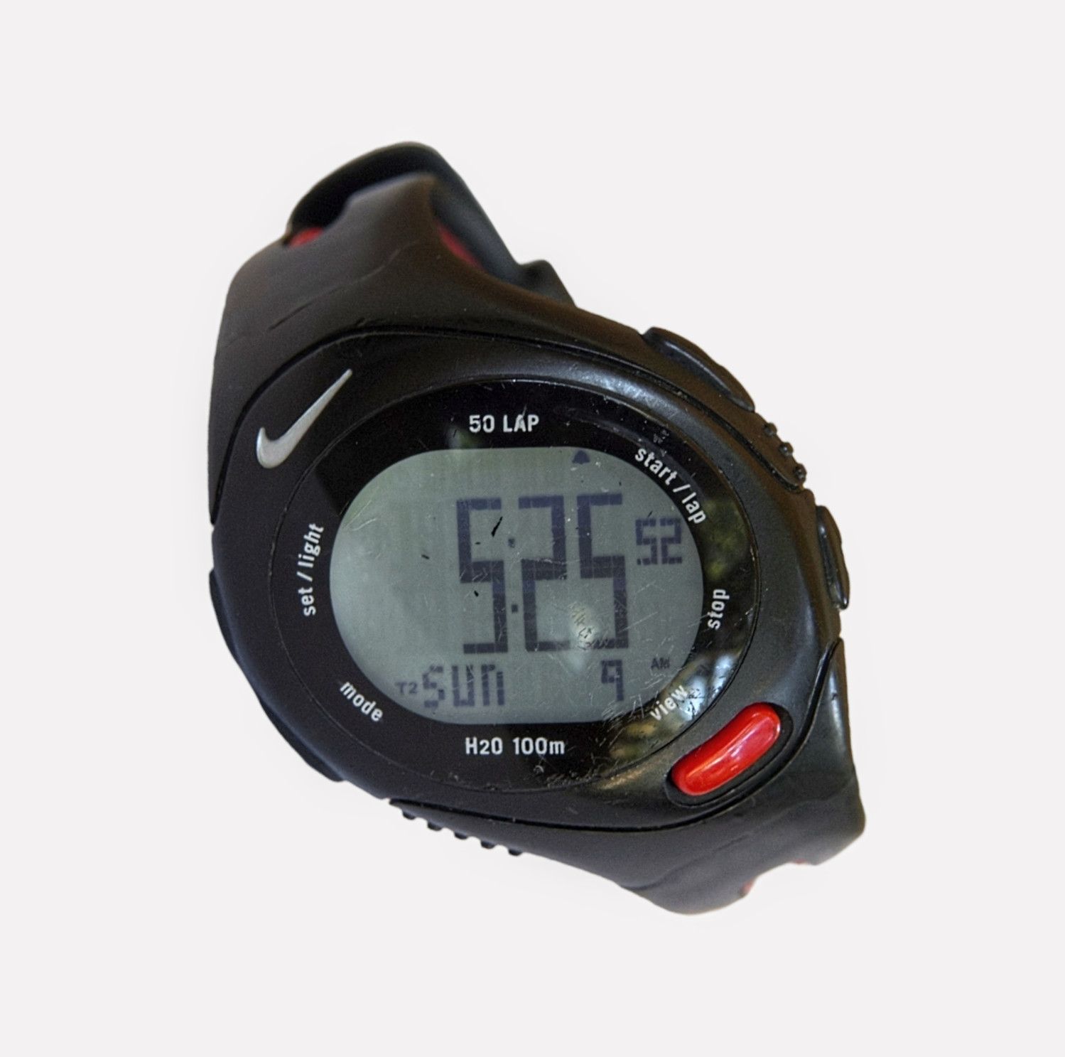 Nike × Vintage Vintage Nike Watch Black Red Digital Rubber Bowerman ...