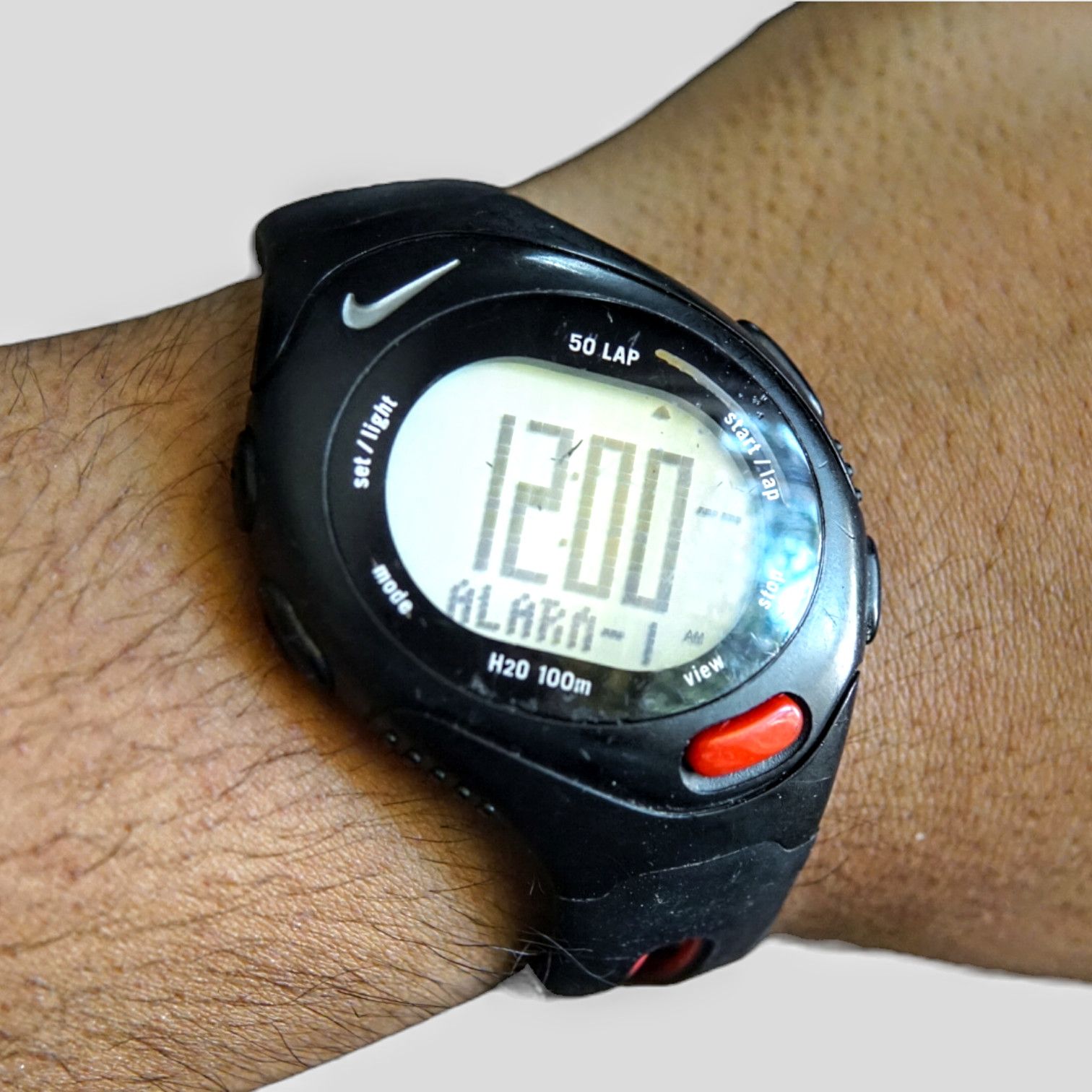 Nike × Vintage Vintage Nike Watch Black Red Digital Rubber Bowerman ...