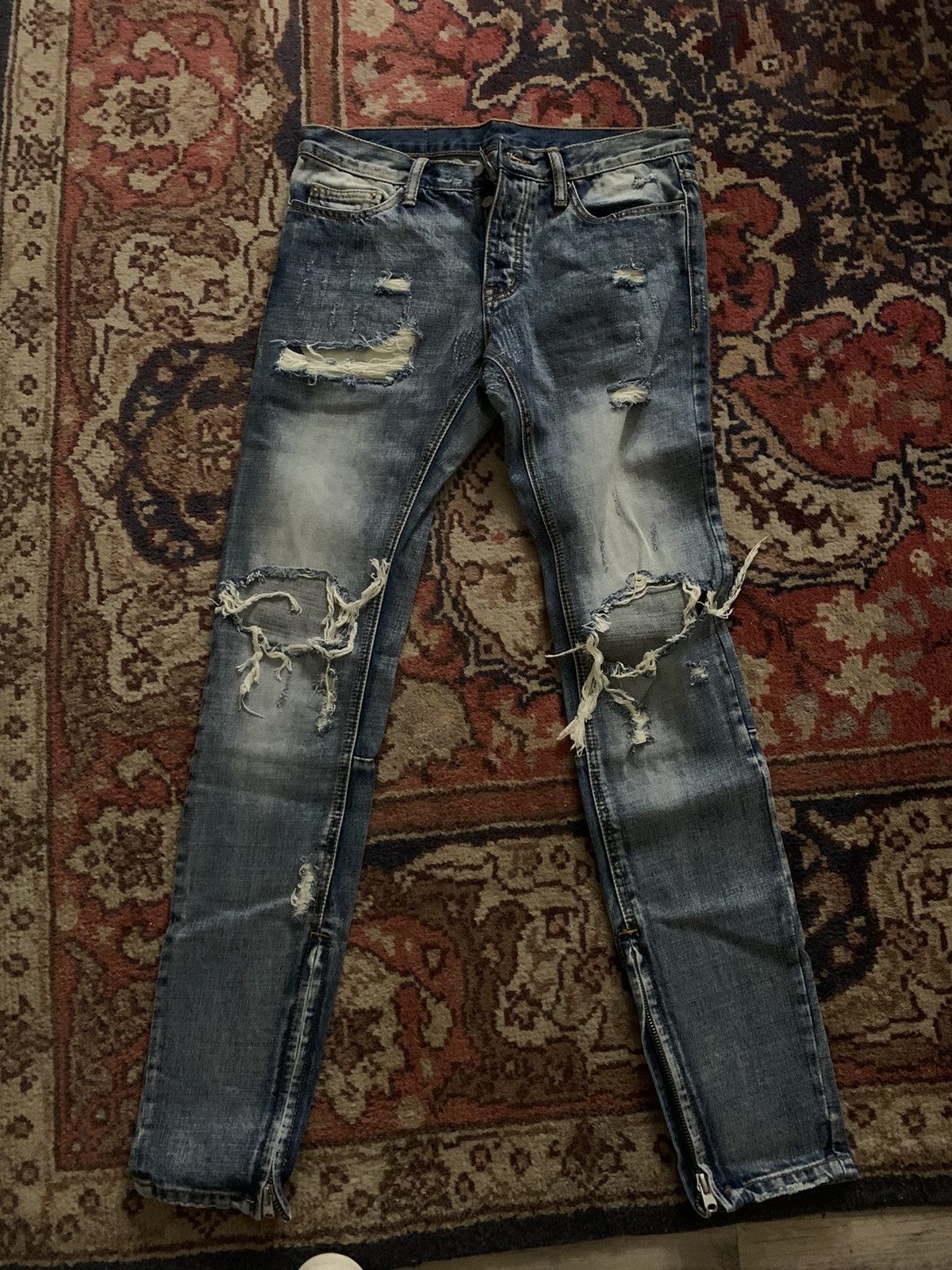 MNML MNML Distressed Blue Jeans | Grailed