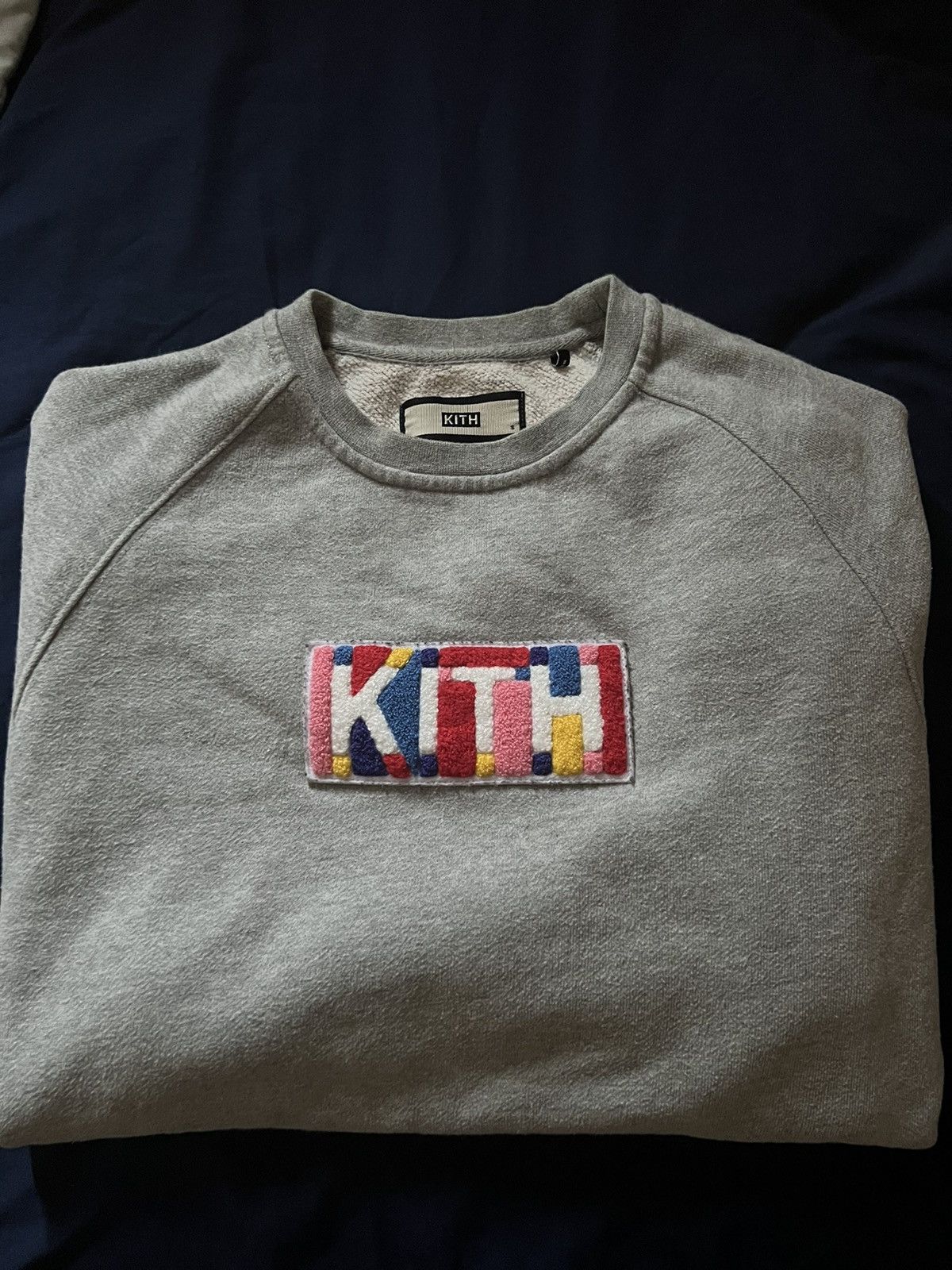 Kith *RARE* Kith FW17 Geo Color Box Logo Grey Sweatshirt | Grailed