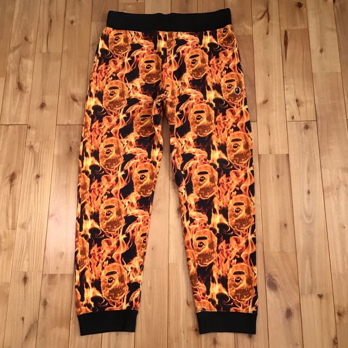 Bape BAPE flame sweat pants Fire head a bathing ape ★size L | Grailed