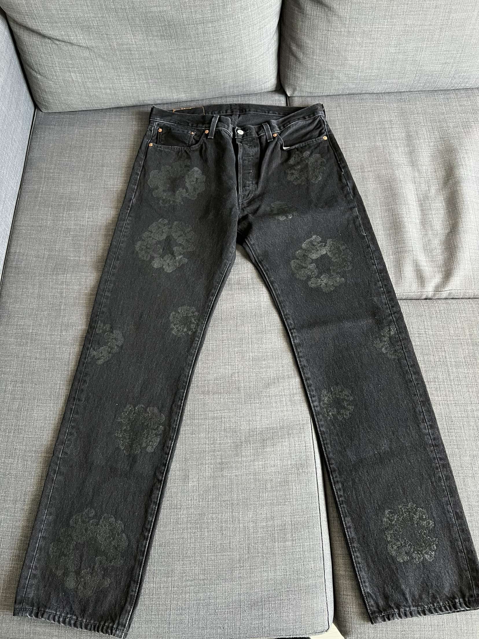 DENIM TEARS × Levi's Denim Tears Black Mono Jeans | Grailed