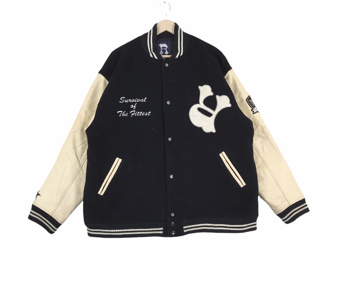 Vintage Resume Varsity Jacket Survival Of The Fittest Wool Leather ...