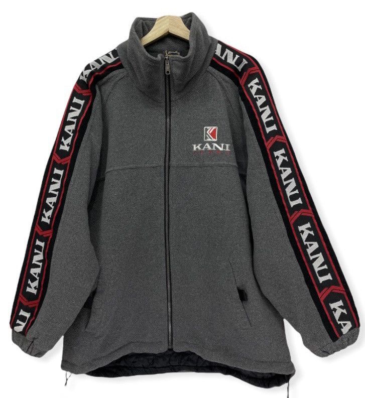 Vintage RARE🔥90’s KARL KANI Big Logo Acrylic Quilted Lined Jacket | Grailed