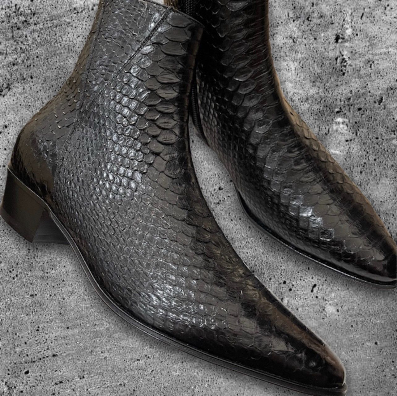 Celine × Hedi Slimane CELINE BY HEDI SLIMANE “SS20 ZIPPED JACNO BOOT 40 IN PYTHON” | Grailed