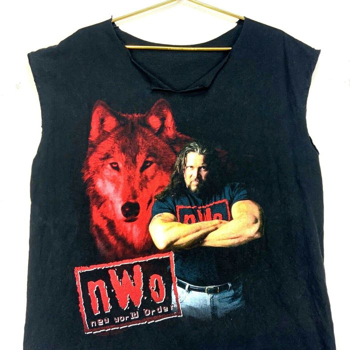 Wwe New World Order Wolfpac Vintage T-shirt XL Black Wwe 90s Chopped ...