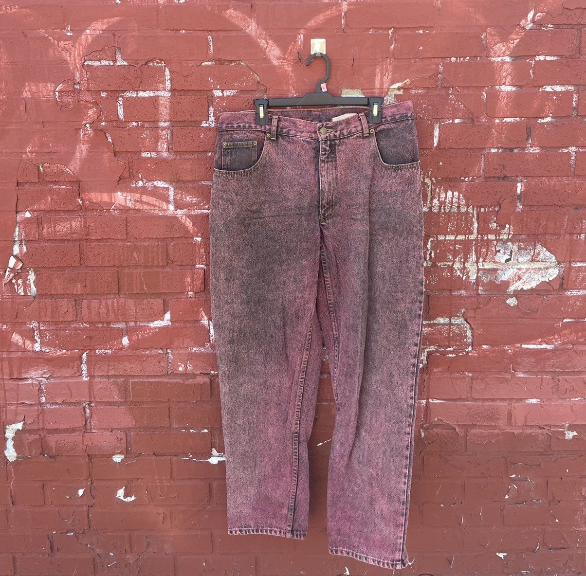 Vintage Vintage 80’s Red Acid Wash Jeans | Grailed