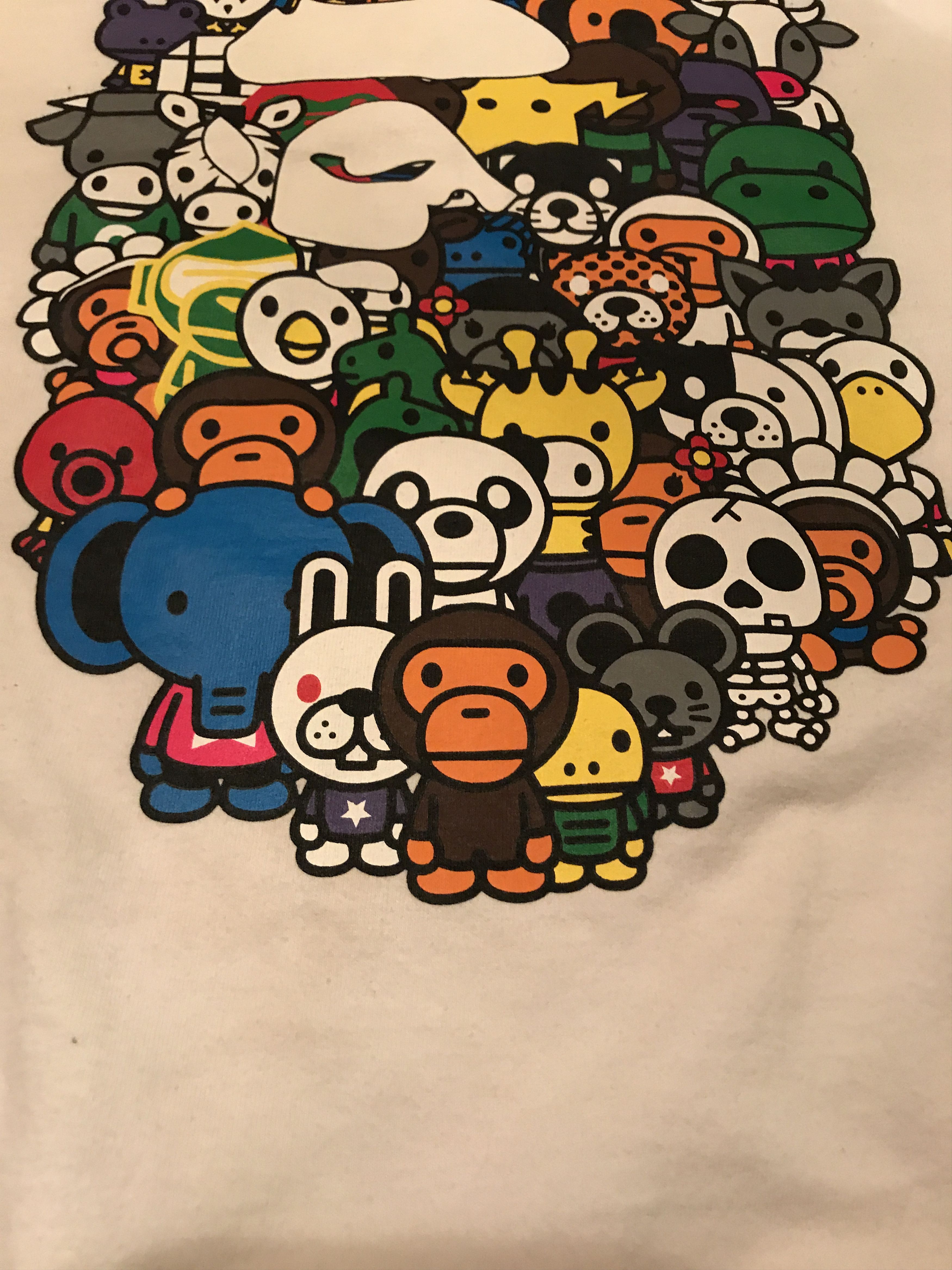 Bape Bape Characters Tee (White) | Grailed