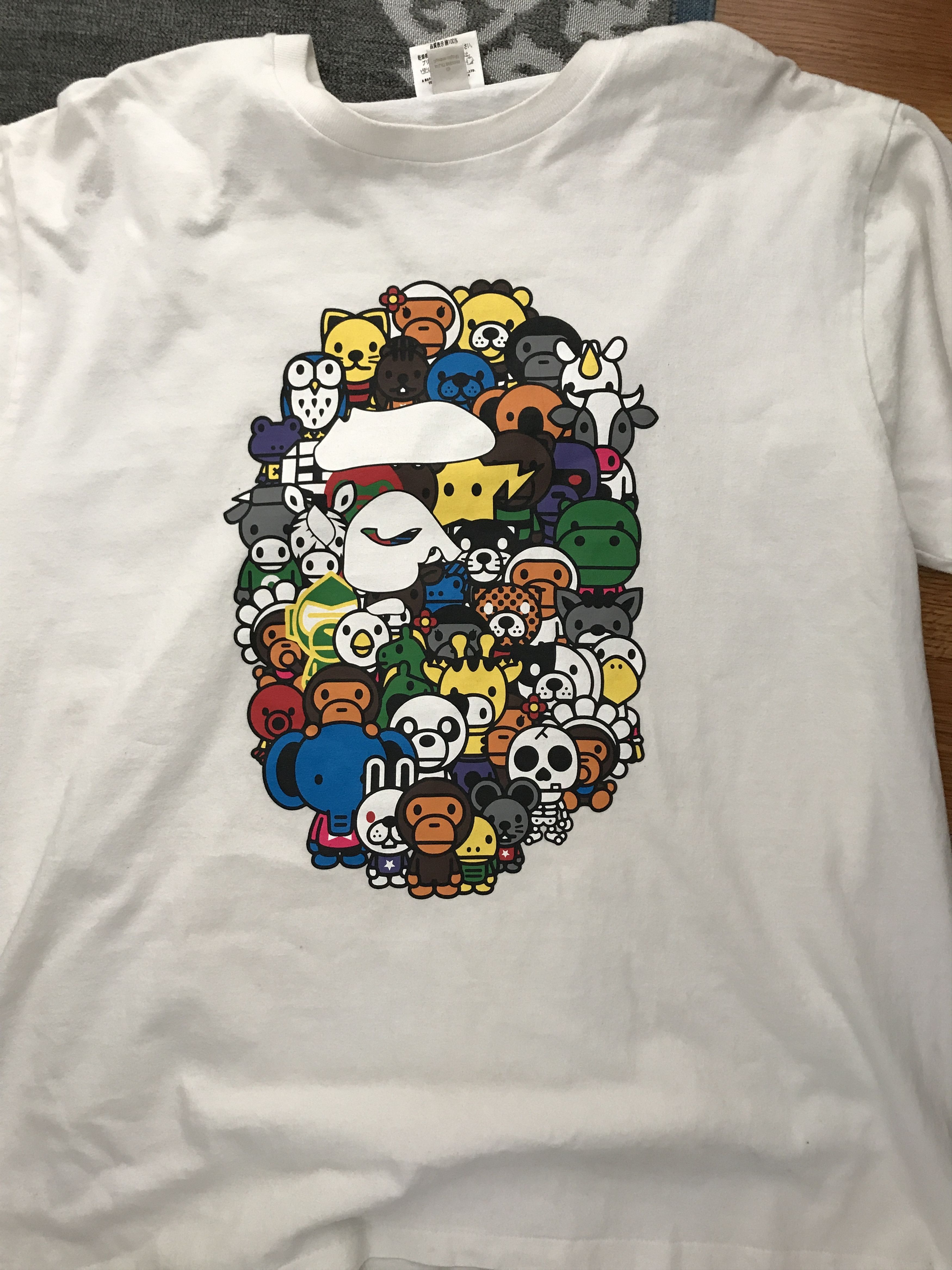 Bape Bape Characters Tee (White) | Grailed