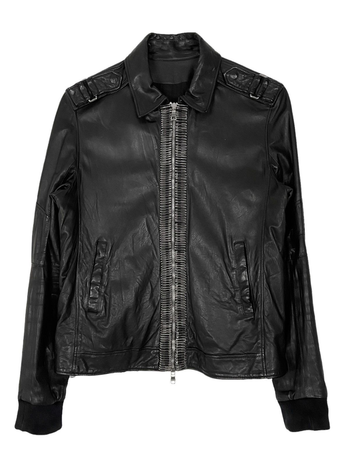 Balmain S/S 2011 Safety Pin Leather Jacket (Decarnin, SS11, Biker ...