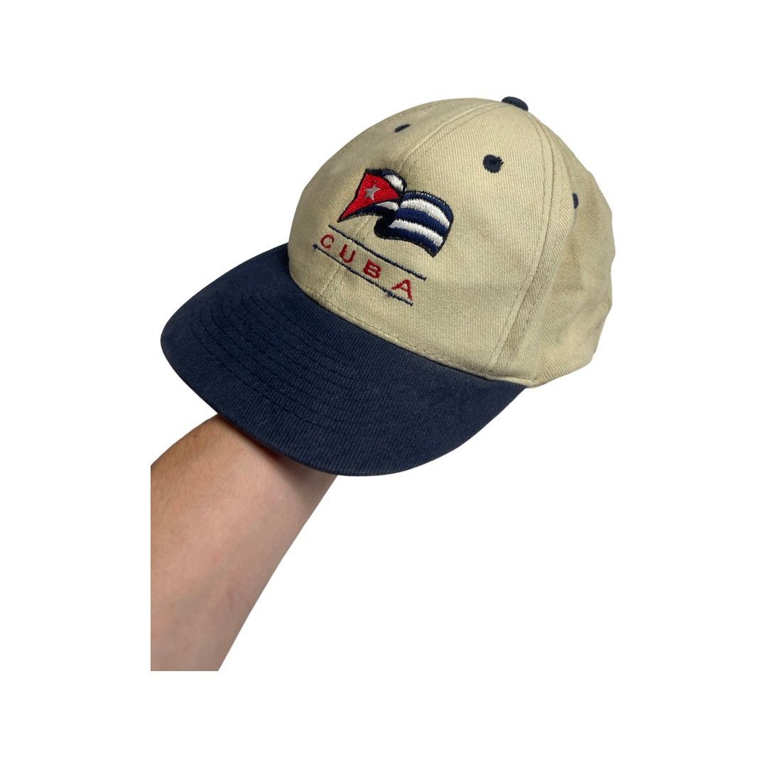 Hat × Streetwear × Vintage Vintage Adjustable Tan Embroidered Cuba Cap ...