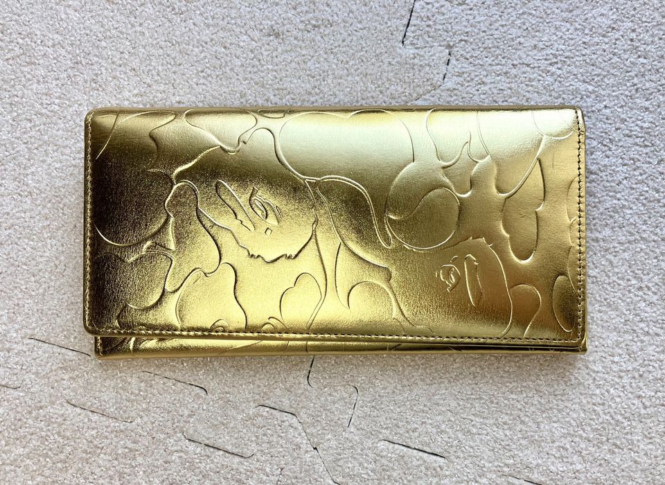 Bape [NEW] Bape Gold Long Wallet Coin Case From Japan | Grailed