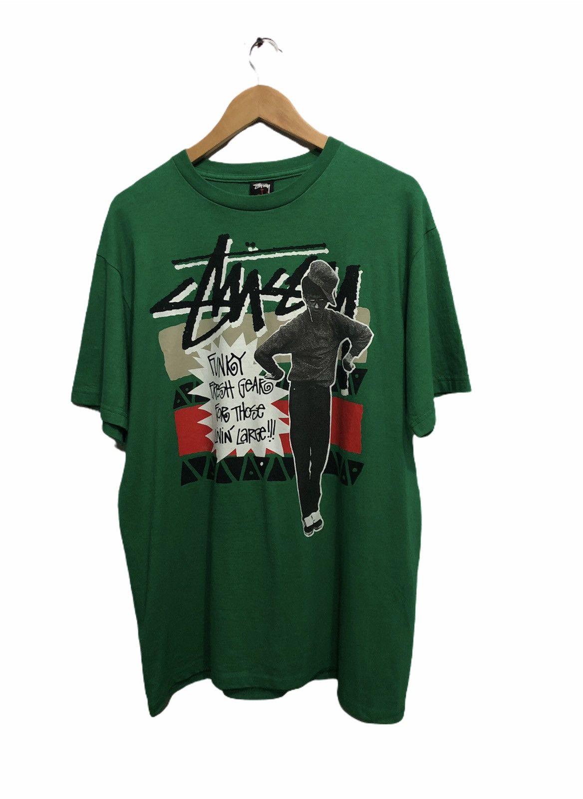 Vintage STUSSY FUNKY RASTA TSHIRT RARE DESIGN BIG LOGO | Grailed