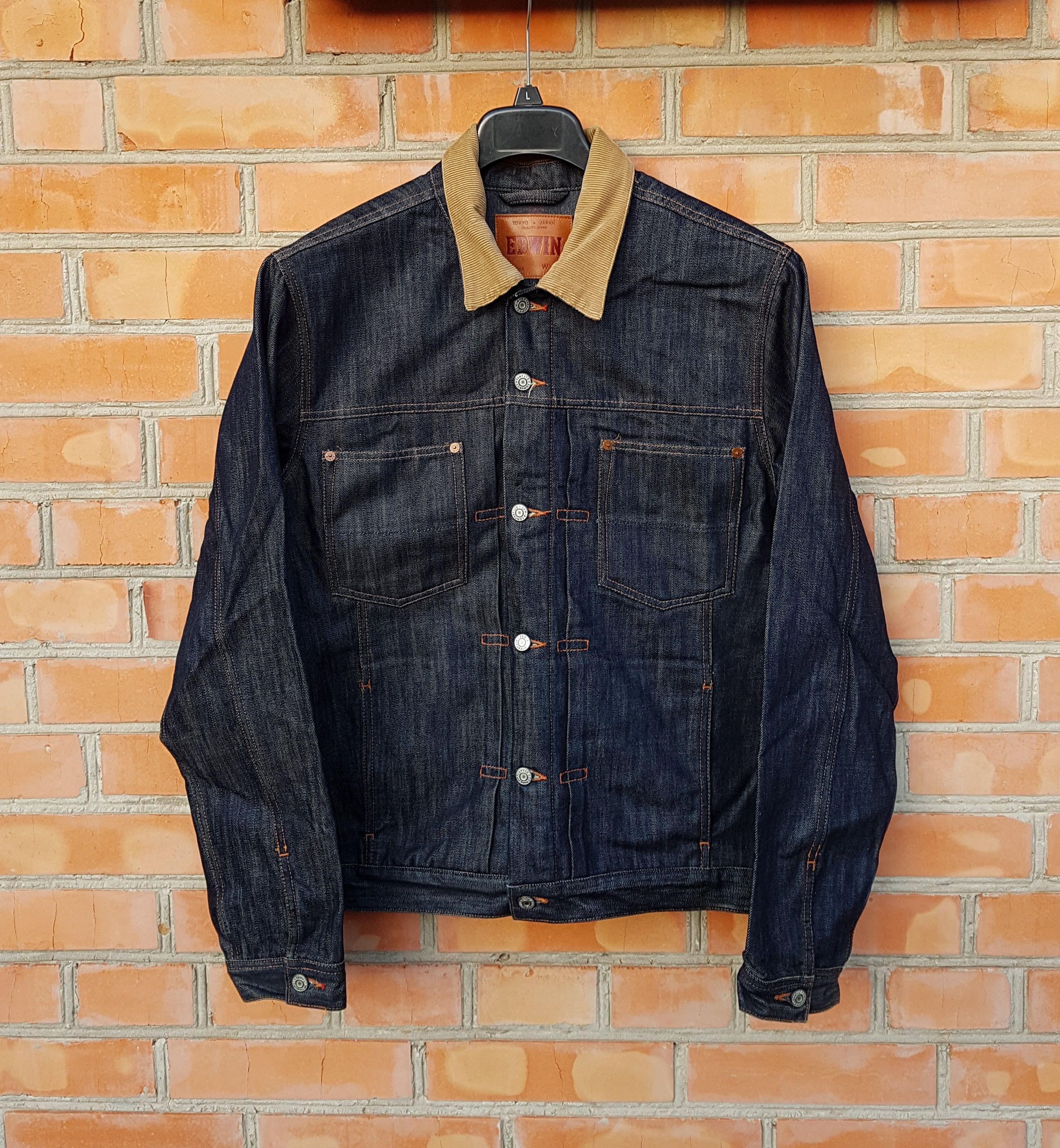 Edwin Edwin Panhead Denim Jacket with lining corduroy collar | Grailed
