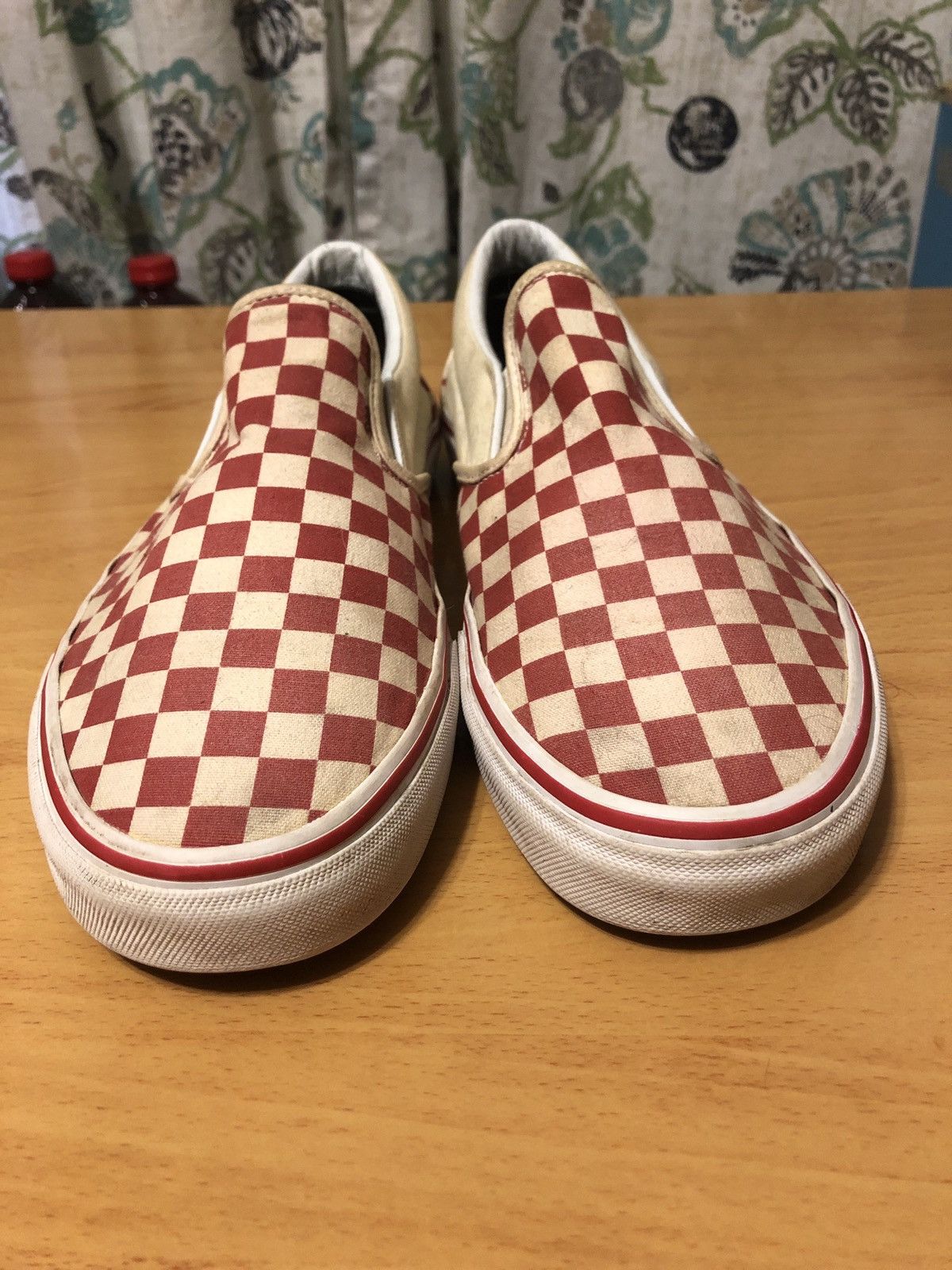 Streetwear × Vans × Vintage Vans red checkered slip on | Grailed
