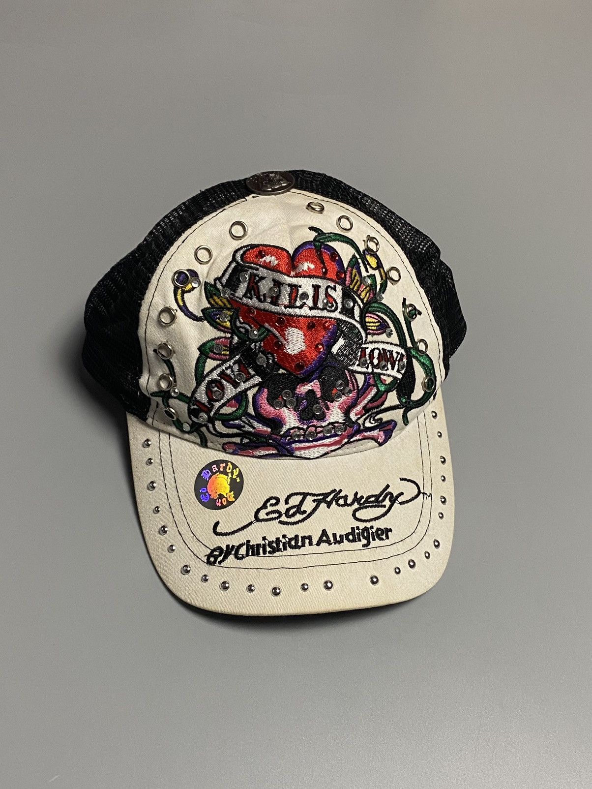 Vintage Ed Hardy Trucker Mesh Hat Skull Love Kills Slowly Grailed