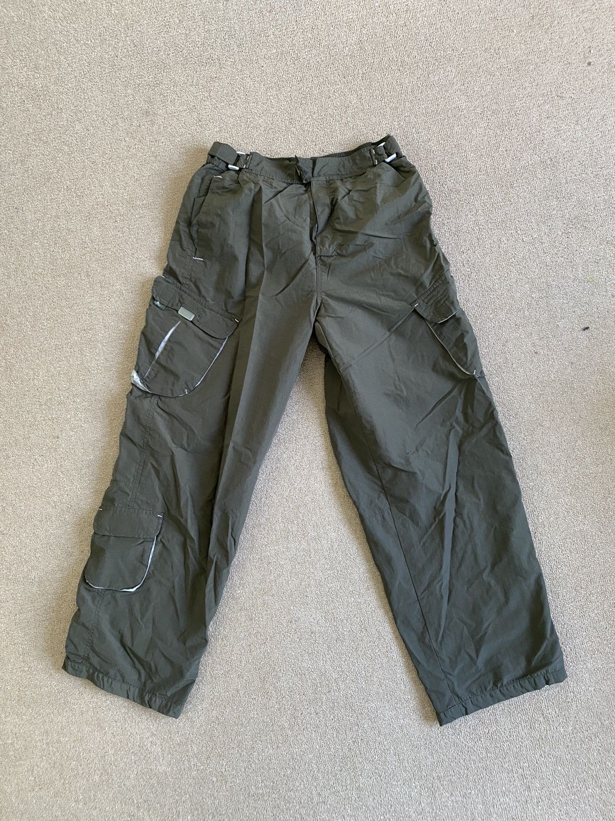 Vintage Vintage Green Shell Cargo Sweatpants | Grailed
