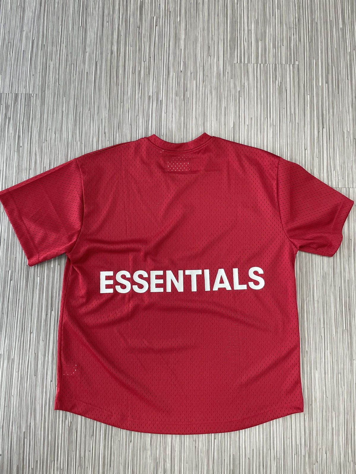 Essentials × Fear of God Fear of God Essentials Red Mesh Jersey | Grailed