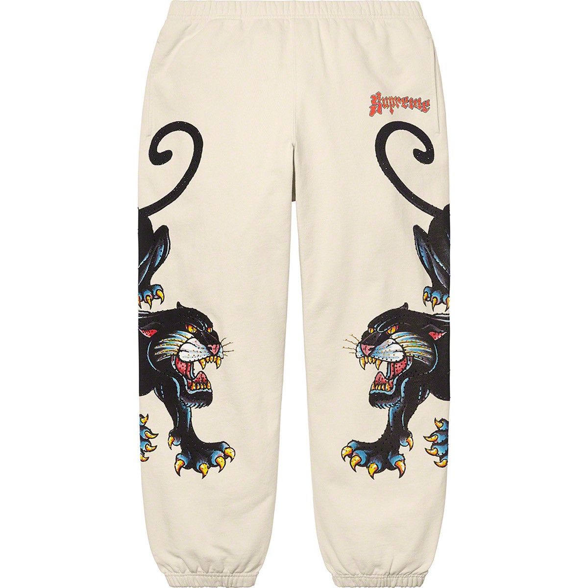 Supreme SUPREME PANTHER SWEATPANTS SIZE: S NATURAL SS21 | Grailed