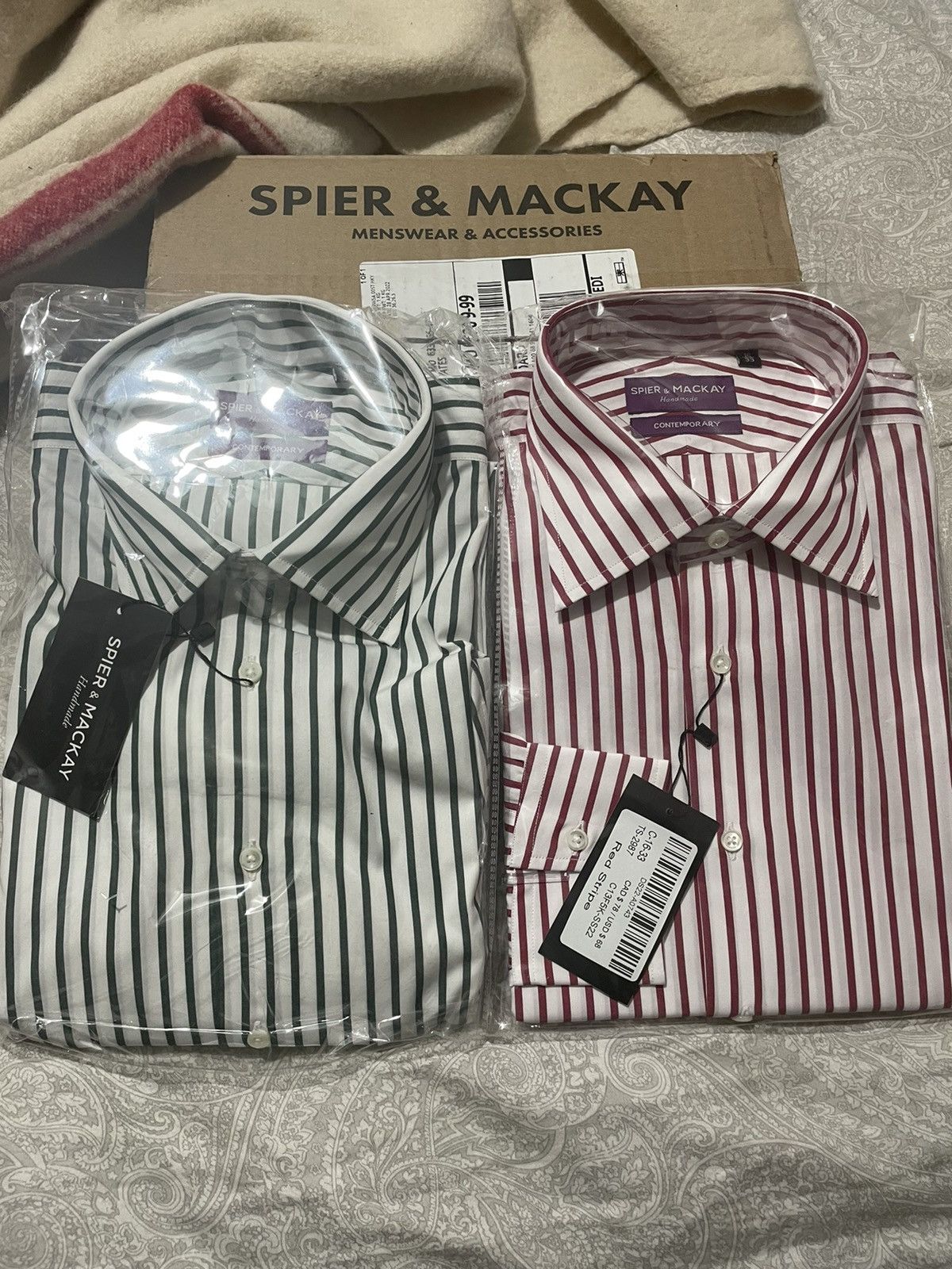 Spier & Mackay Spier &Mackay Bengal Stripe Spread Collar Shirt 16/32-33 ...
