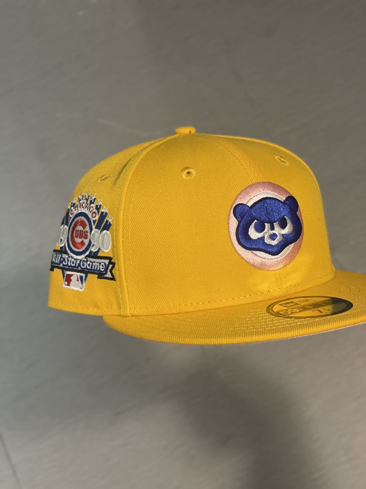 MLB × New Era 💐 Exclusive Fitted Hat Chicago Cubs 7 1/4 Yellow Pink ...