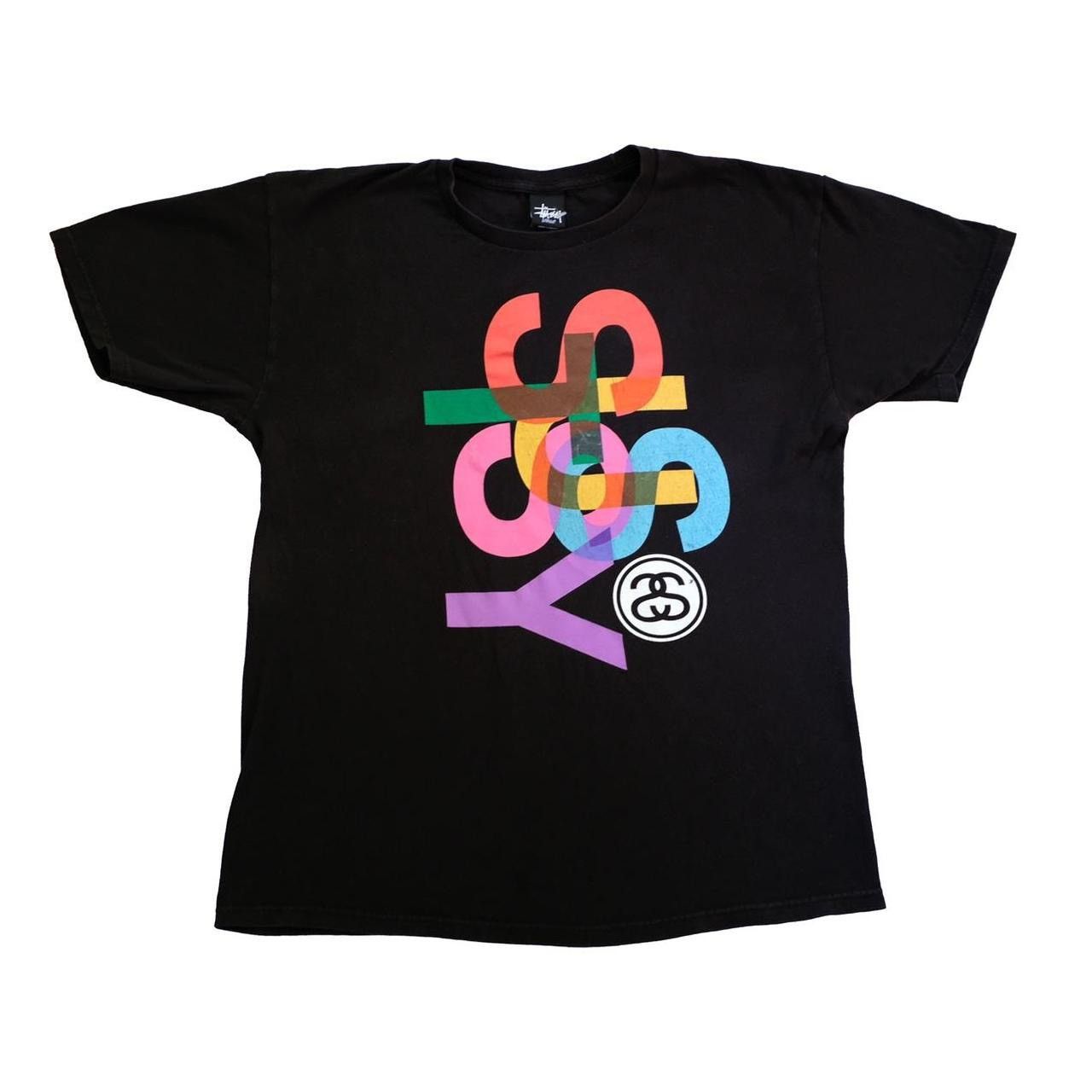 Stussy Big Color Block Graphic Stussy Interrnational Black Tee | Grailed